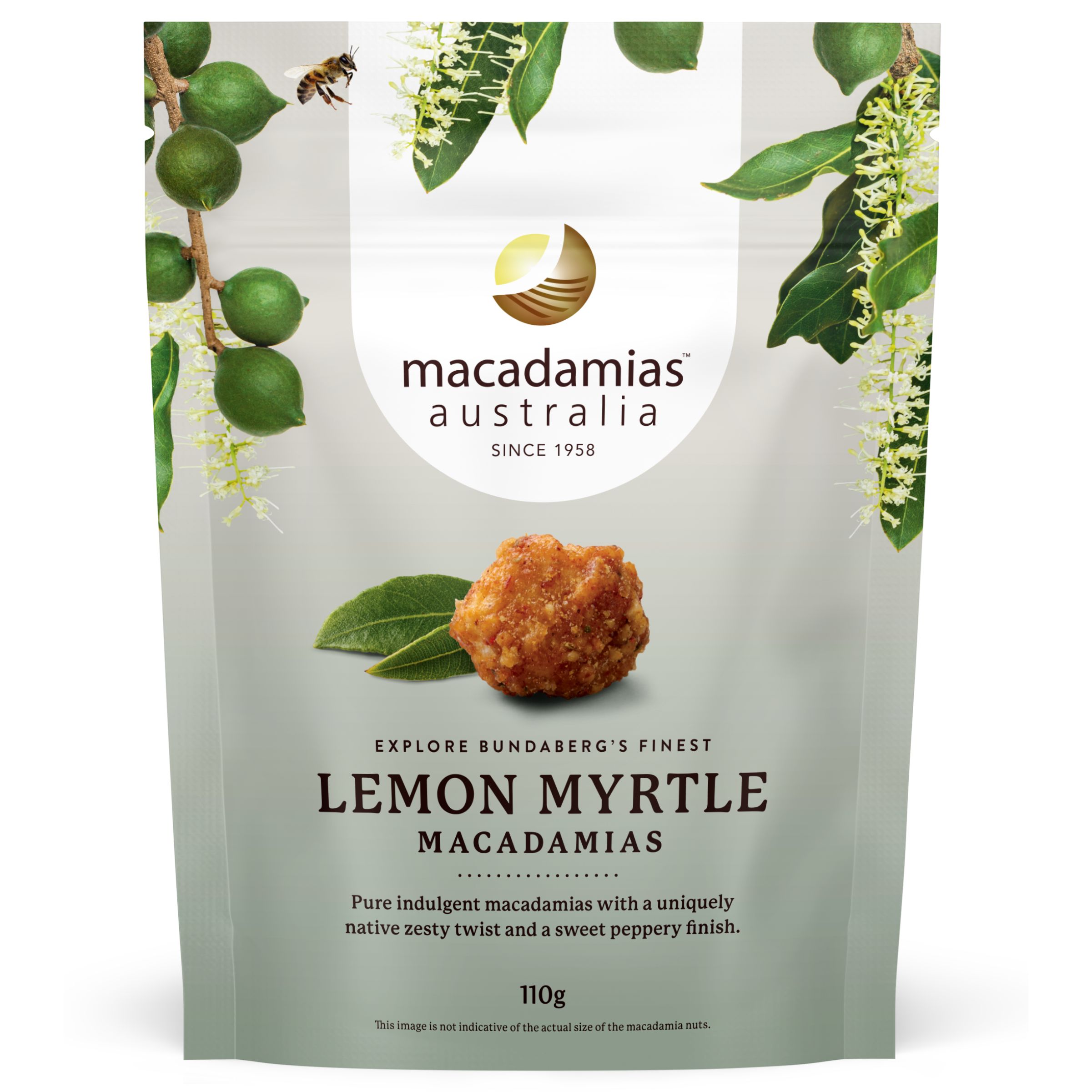 Macadamias Australia Lemon Myrtle 110g 8/ctn - Foodies